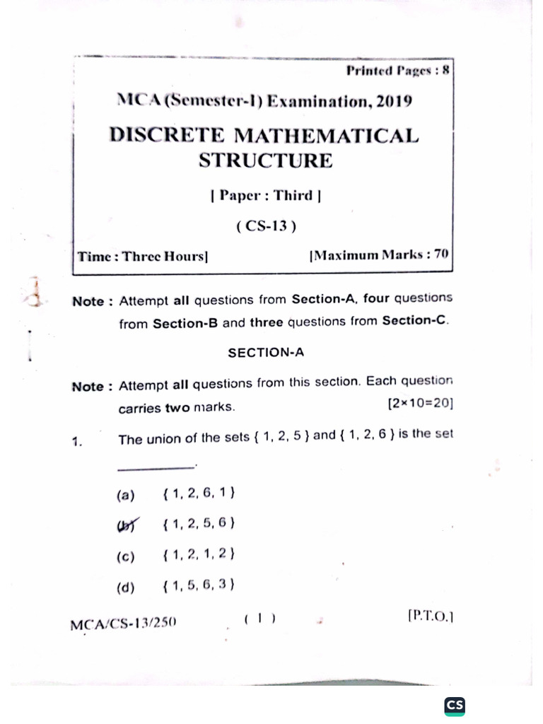Maths Pyq 2019 | PDF