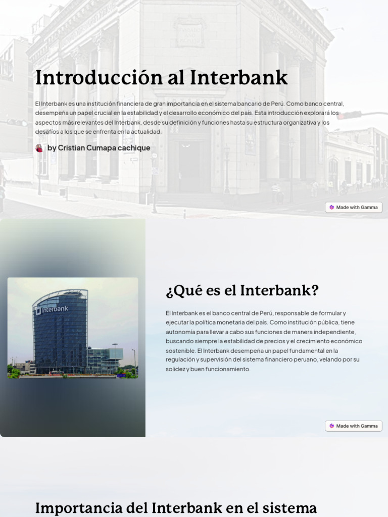 Importancia del Interbank en Perú | PDF | Bancos centrales | Bancos