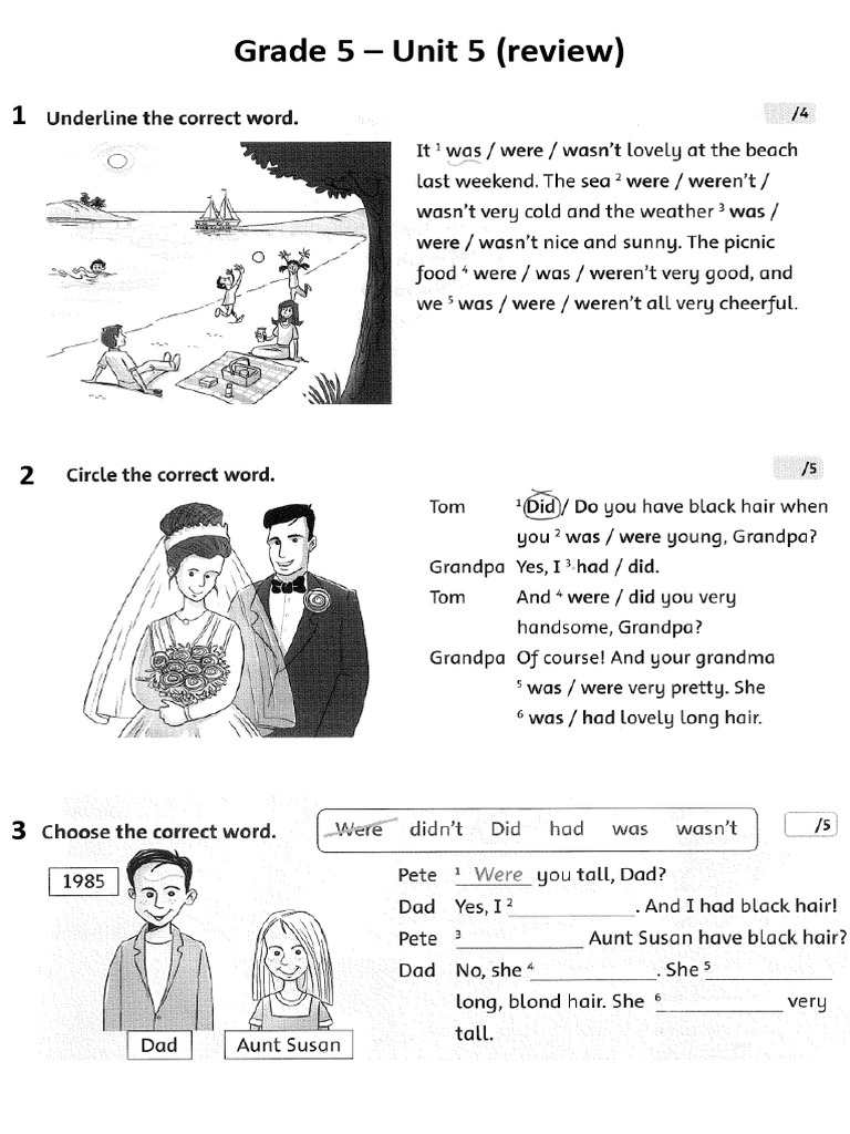 19.8.2024 Grade 5 - Unit 5 Review | PDF