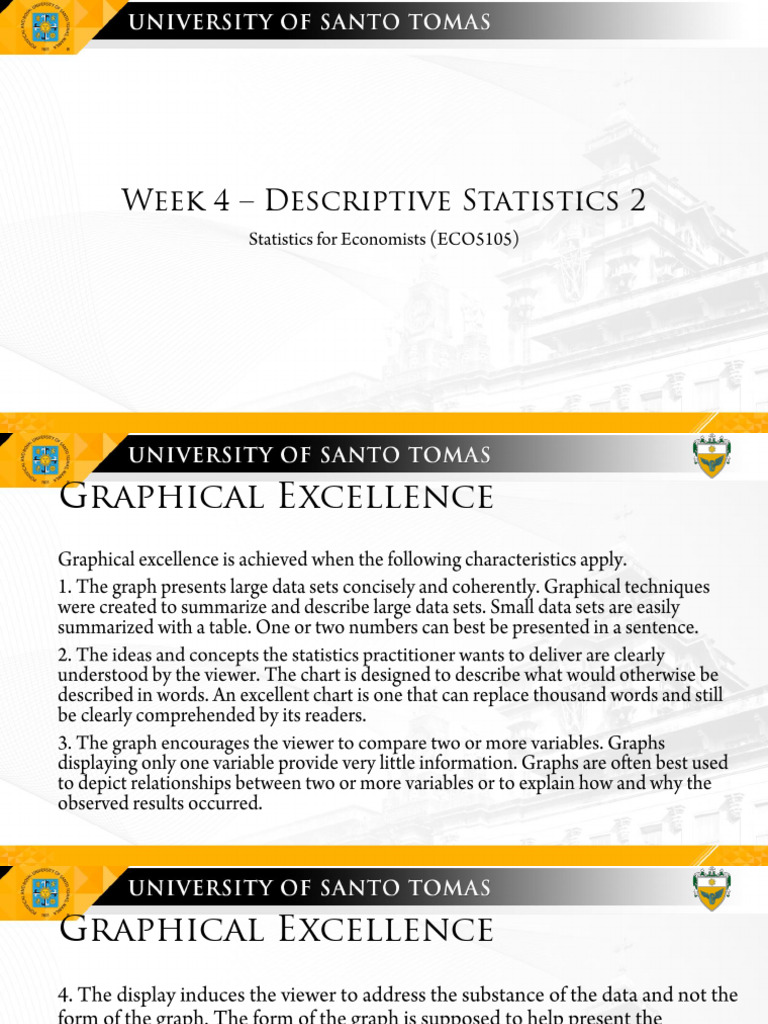 (ECO5105) Week 4 - Descriptive Statistics | PDF