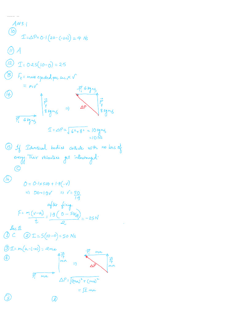 Physics - Mometum and Collisions - Hints | PDF