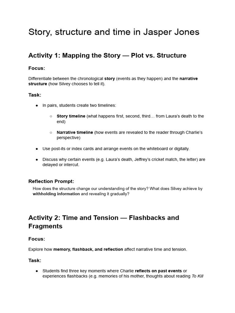 Story, Structure and Time in Jasper Jones | PDF