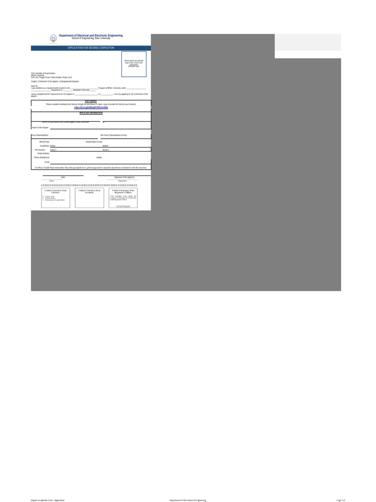 Application For Degree Completion - BSEEE (Curriculum Version V1 V2 ...