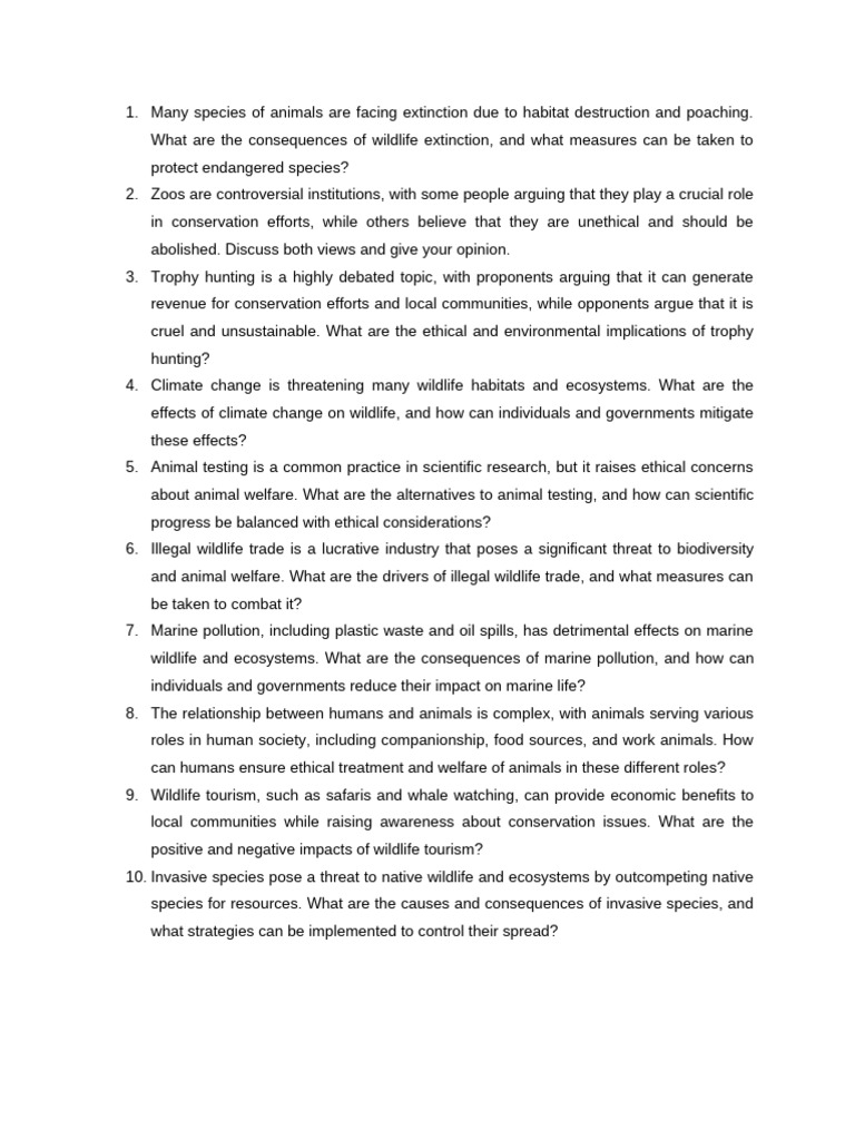 Topic 8 - Animals & Wildlife | PDF