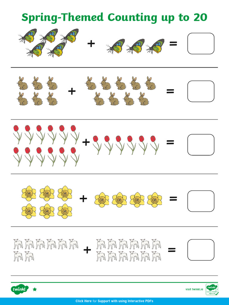 T N 7444 Springthemed Counting On Up To 20 Activity Sheet - Ver - 4 | PDF
