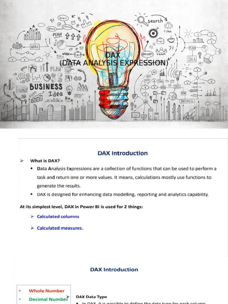 DAX (Data Analysis Expression) | PDF