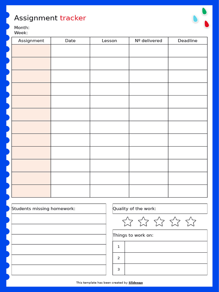 Aduko Simple Notebook Style Assignment Tracker My Planner | PDF