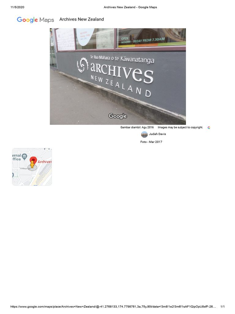 Archives New Zealand - Google Maps | PDF