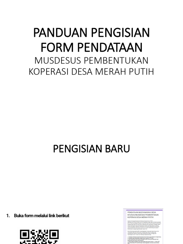 Panduan Pengisian Form KDMP | PDF