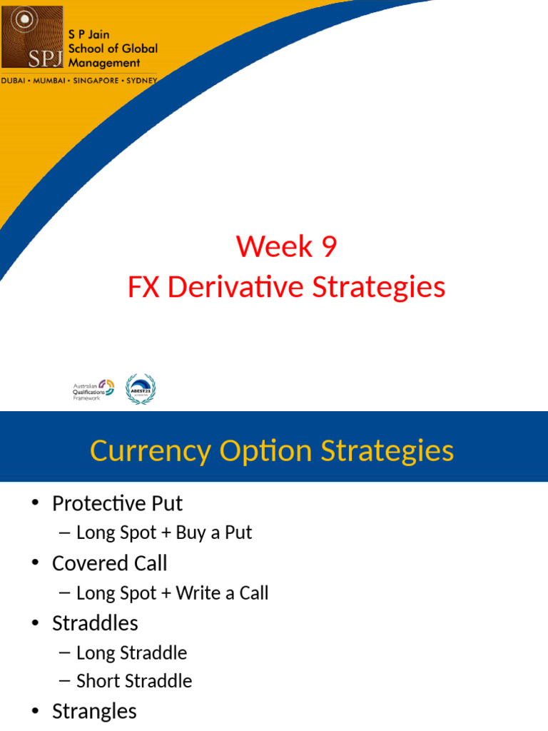 Week 9 FX Derivative Strategies | PDF | Option (Finance) | Put Option