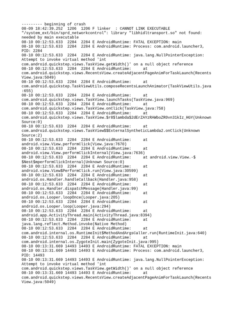 standby_android_log_2024_0810_053226 | PDF | Java (Programming Language) | Software Engineering