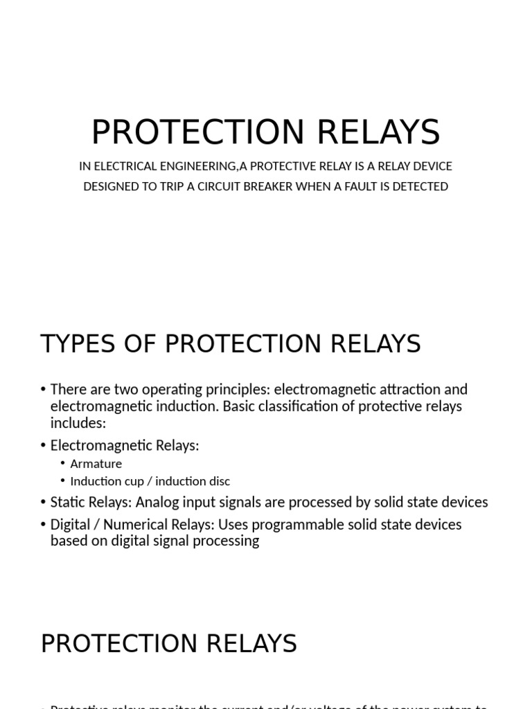 Protection Relays | PDF | Relay | Electrical Components