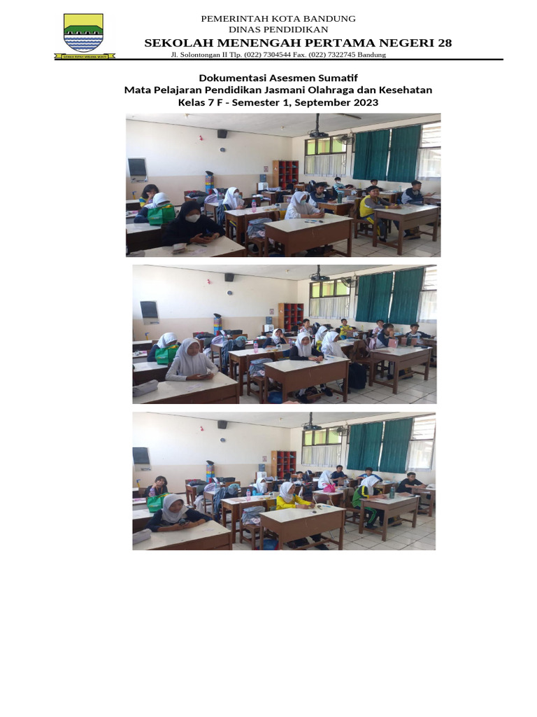 Dokumentasi Asesmen Sumatif PJOKkelas 7 S-1 2324 7f | PDF