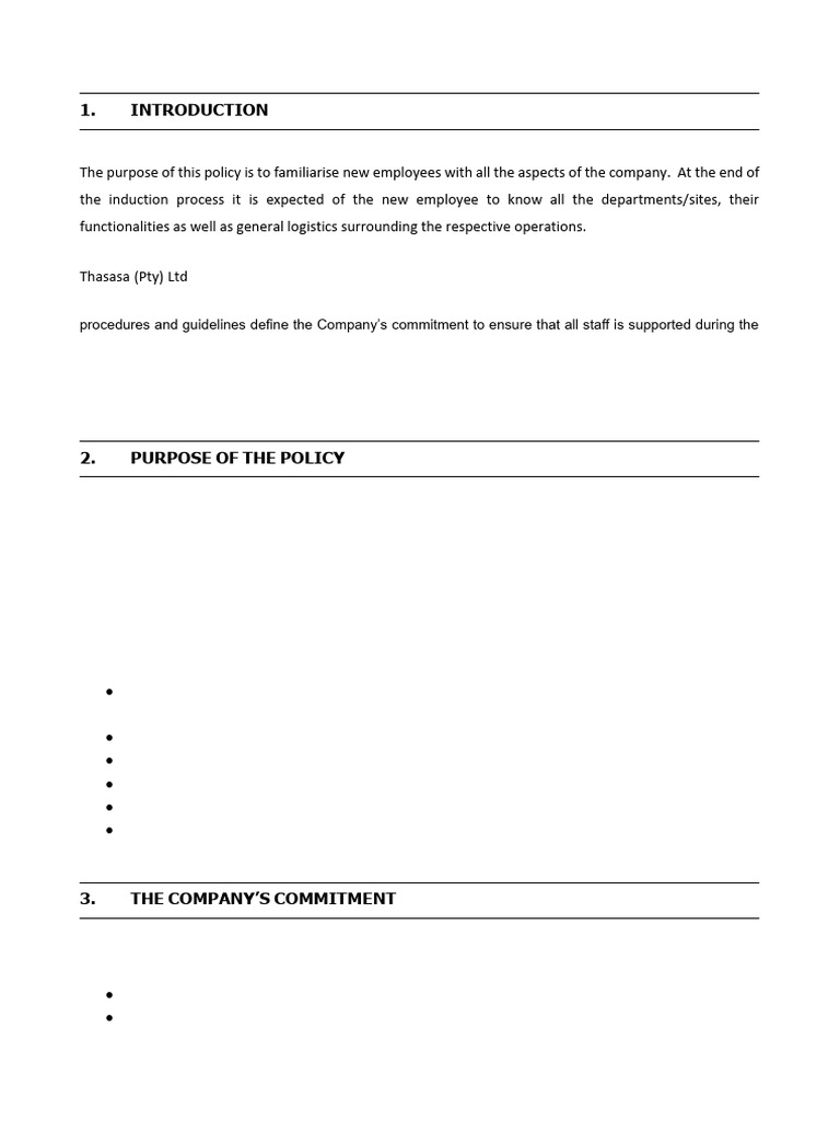 ONBOARDING Induction Policy and Program | PDF | Employment | Business