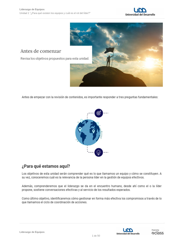 Liderazgo de Equipos Unidad 1 para Que Existen Los Equipos y Cual Es El ...