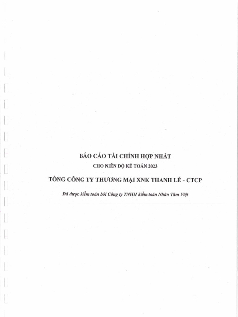 BCTC Hop Nhat Nam 2023 Da Kiem Toan | PDF