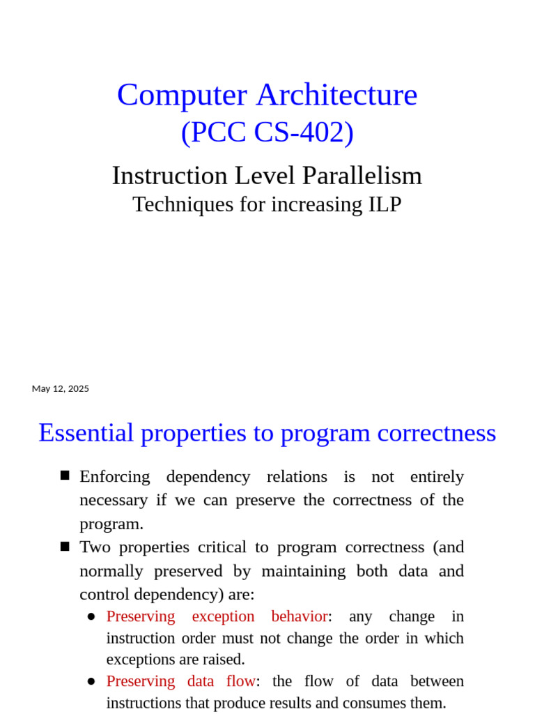 Computer_Architecture_ILP_-_techniques_for_increasing | PDF | Central Processing Unit | Computer ...