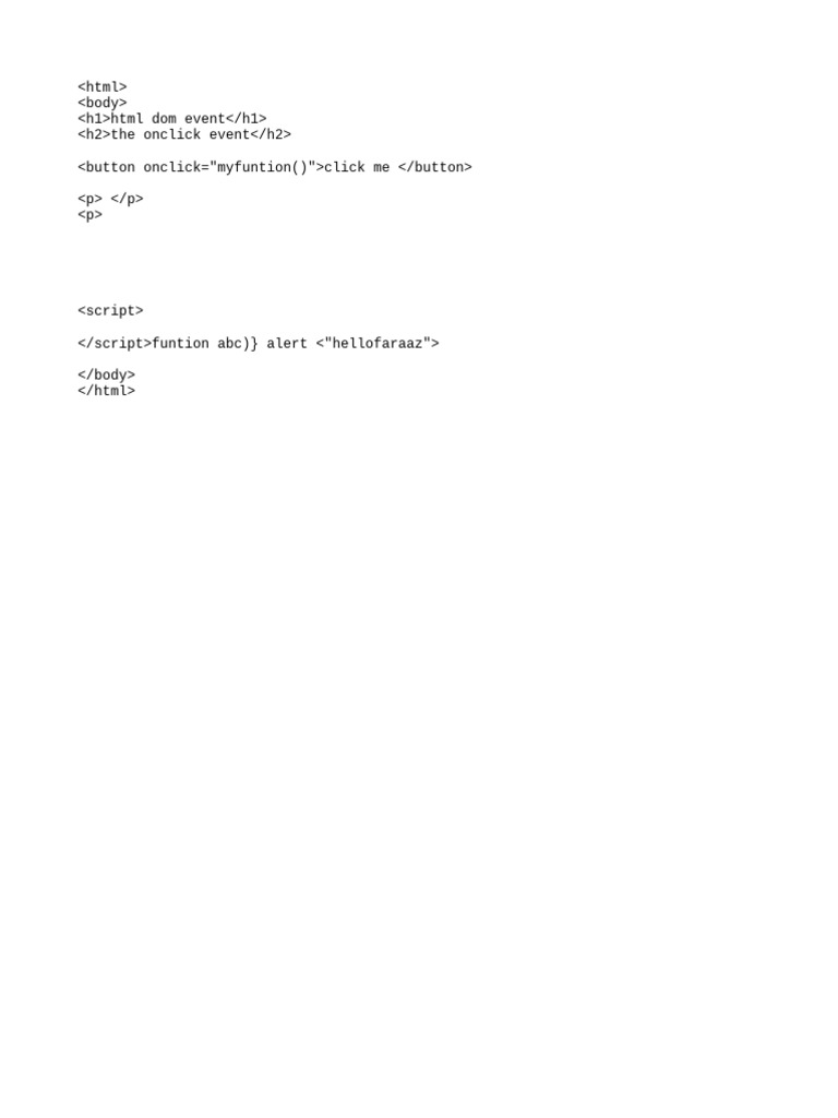HTML Dom Event The Onclick Event Click Me | PDF