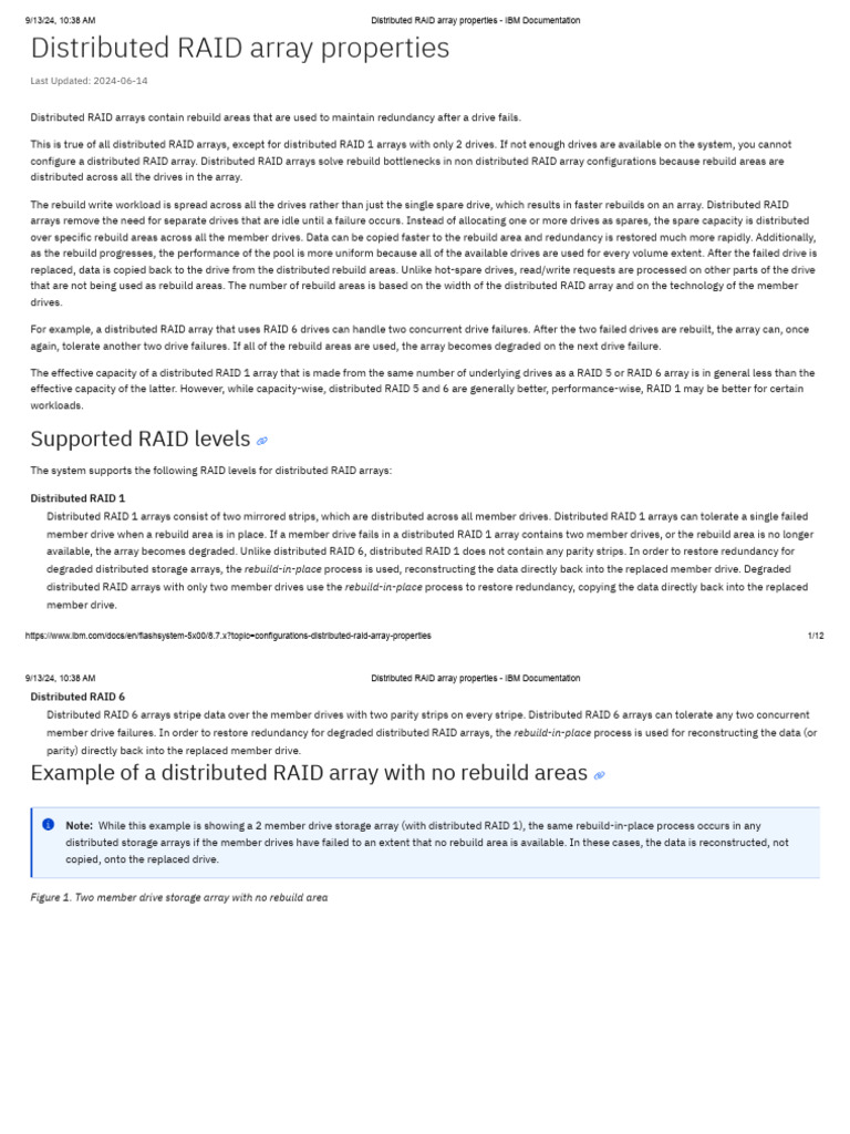 Distributed RAID Array Properties - IBM Documentation | PDF | Usb Flash Drive | Flash Memory