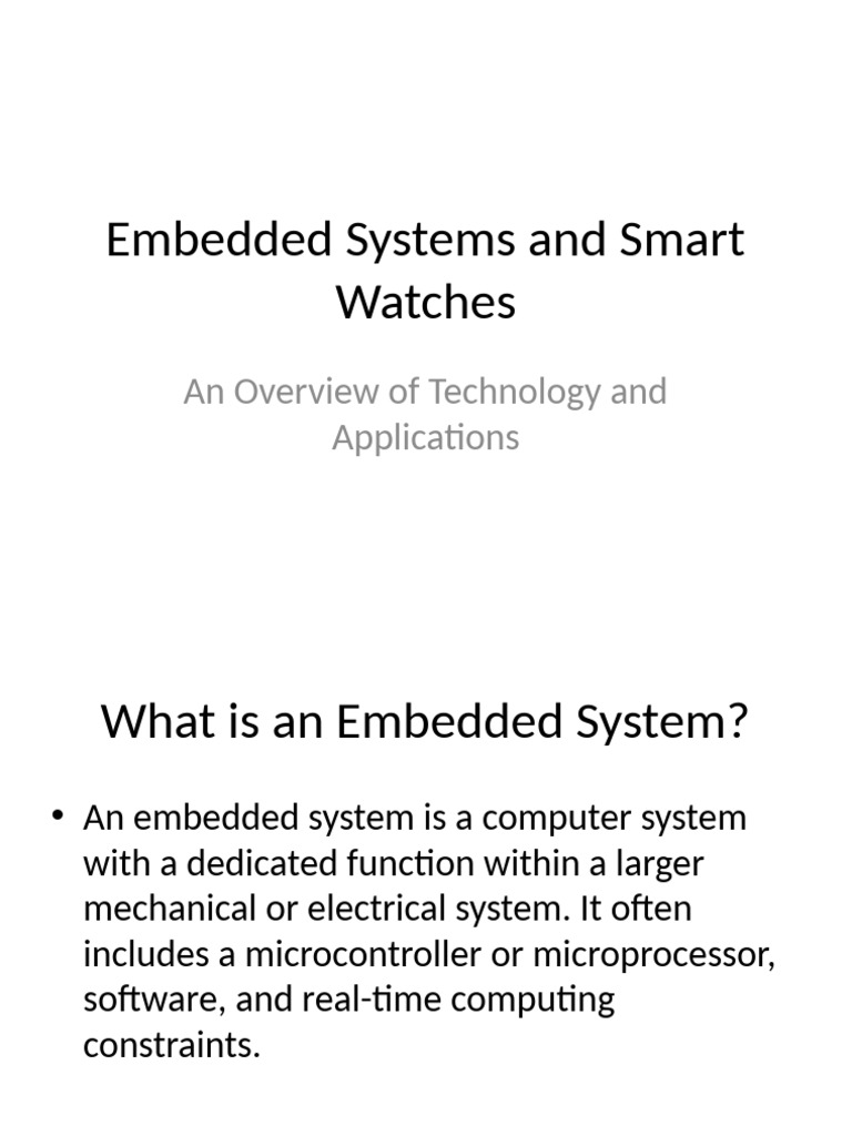 Embedded Systems and Smart Watches | PDF
