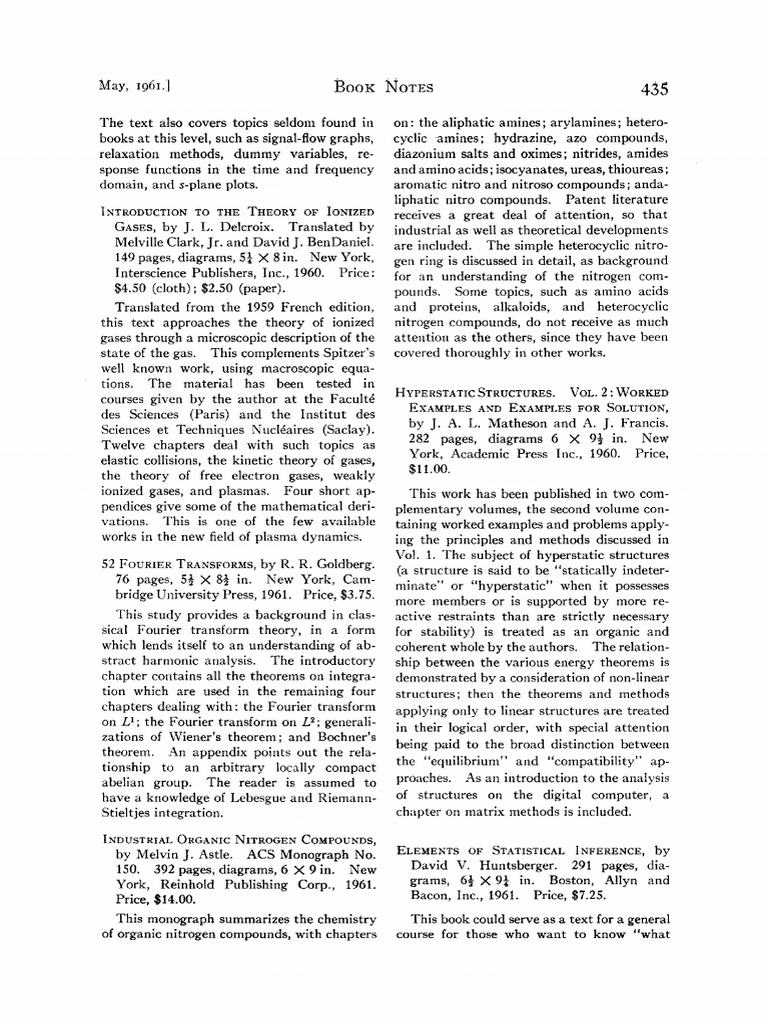 [Journal of the Franklin Institute 1961-may vol. 271 iss. 5] - Hyperstatic structures. Vol. 2 ...
