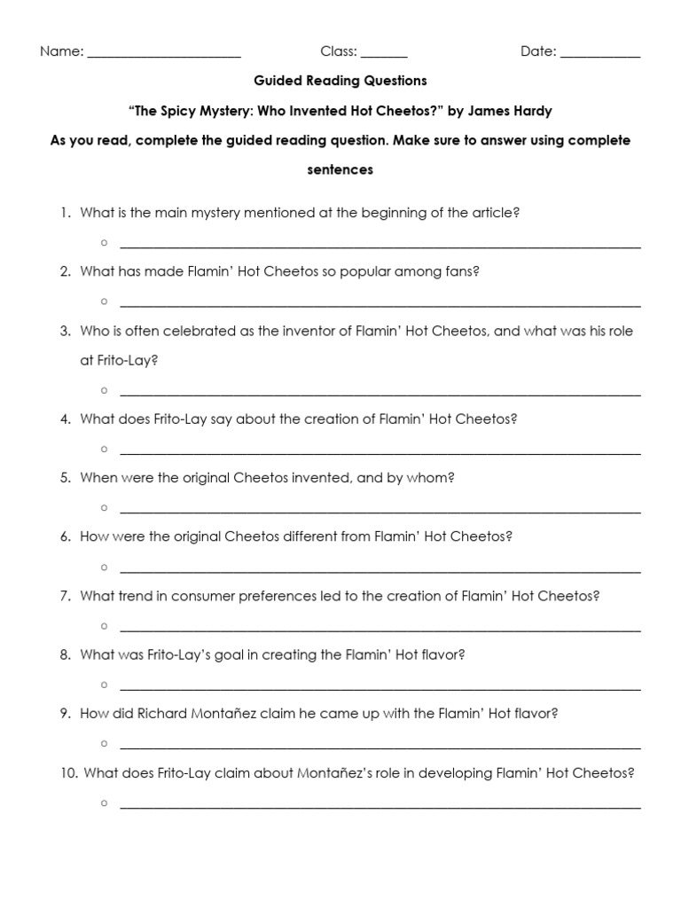 Guided Reading Questions | PDF