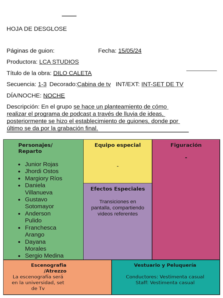 Hoja de Desglose General | PDF