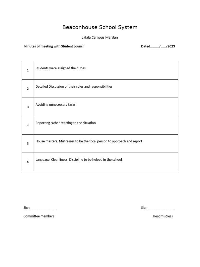 Minutes of Meeting With Students Council 3 | PDF