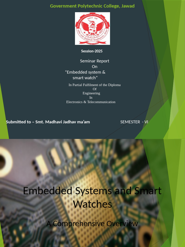 Smart Watch and Embedded System | PDF | Wearable Technology | Smartwatch