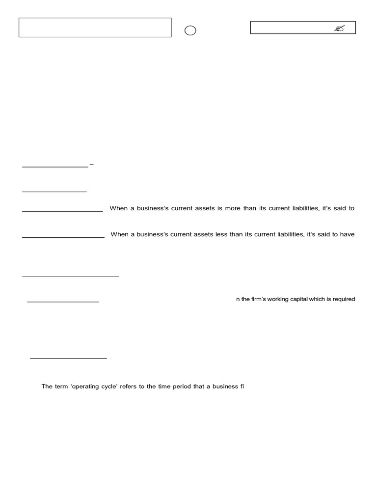 FM-Suggestion Working Capital | PDF | Working Capital | Financial Risk