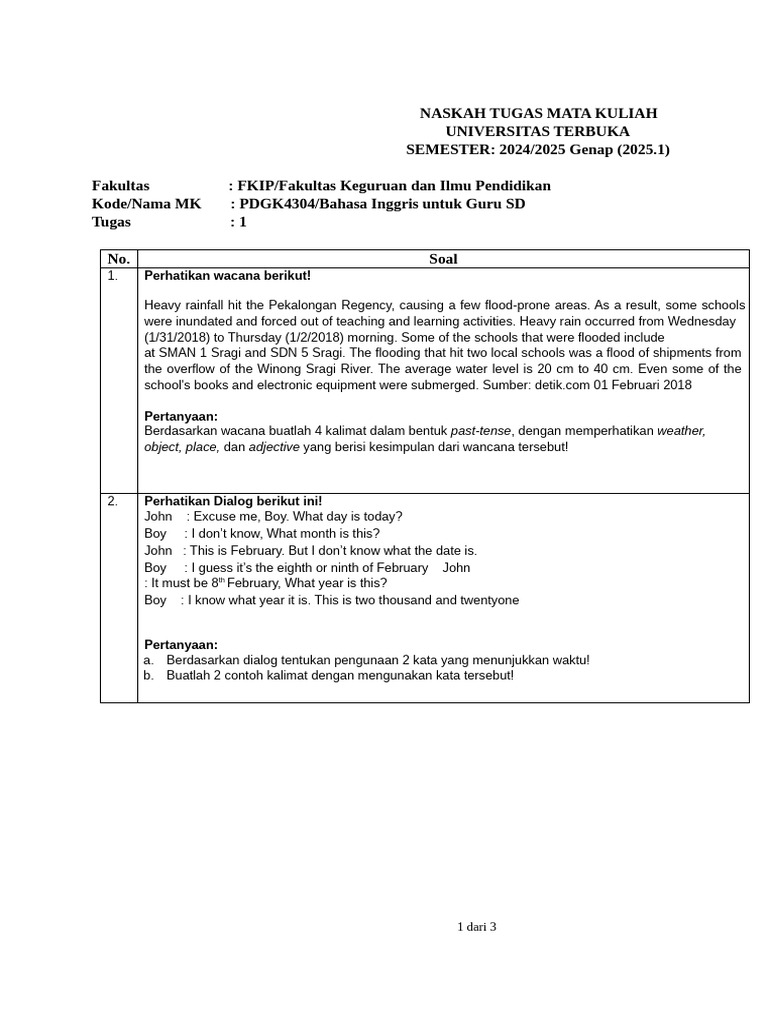 Naskah Tugas Mata Kuliah | PDF