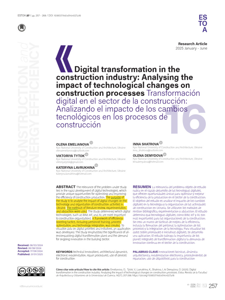 Digital Transformation in Construction | PDF | Building Information ...