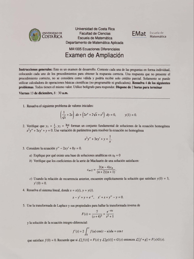 Examen Reposición | PDF