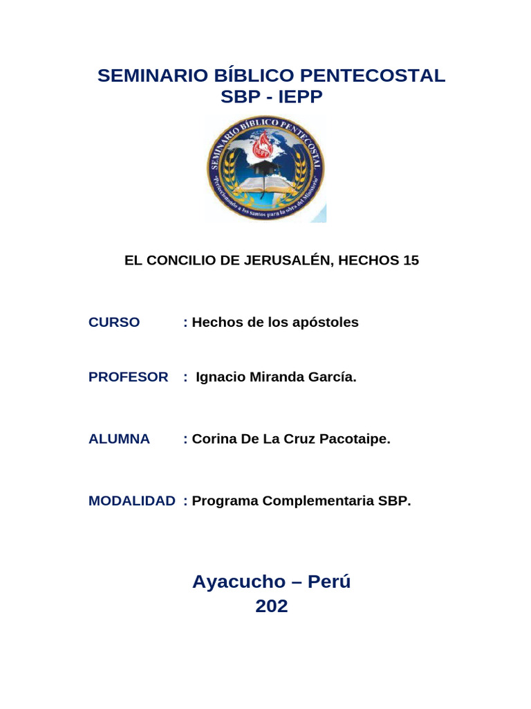 Concilio de Jerusalén: Hechos 15 | PDF | Pablo el apóstol | Iglesia ...