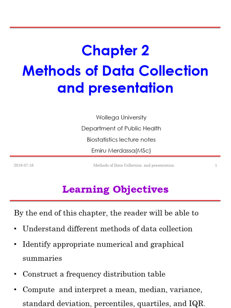 Data Collection and Presentation Methods | PDF | Pie Chart