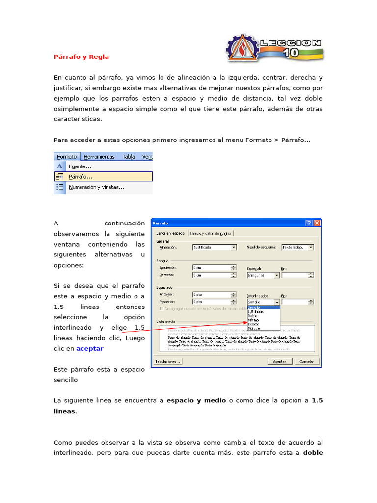 Formato de Párrafos y Reglas en Documentos | PDF | Botón (Computación)