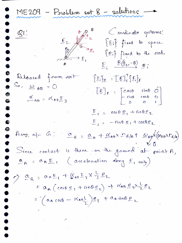 ME209 ProblemSet8 Solutions | PDF
