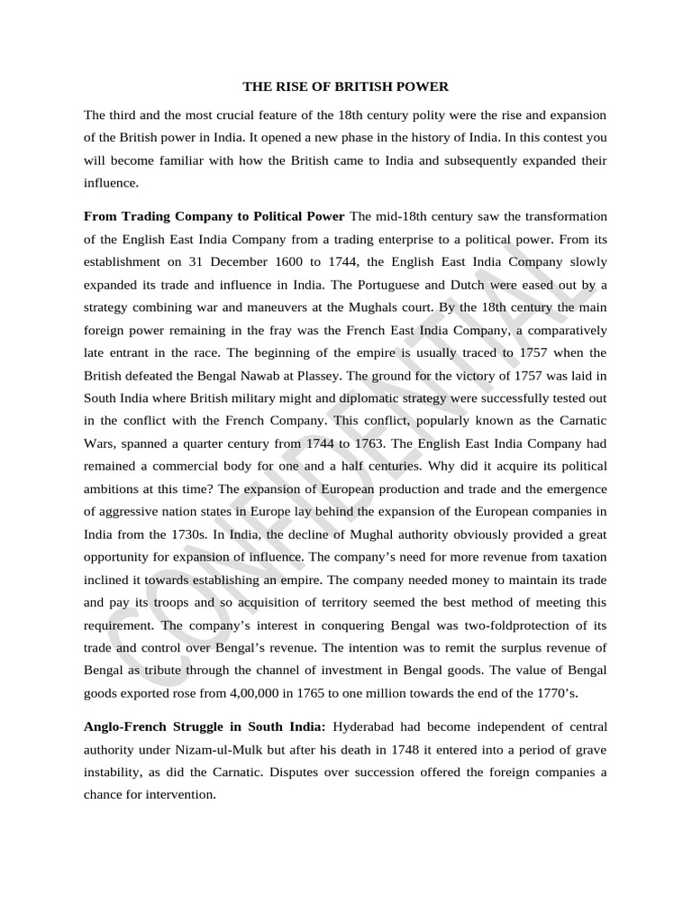 Rise of British Power 18-12-2024 | PDF