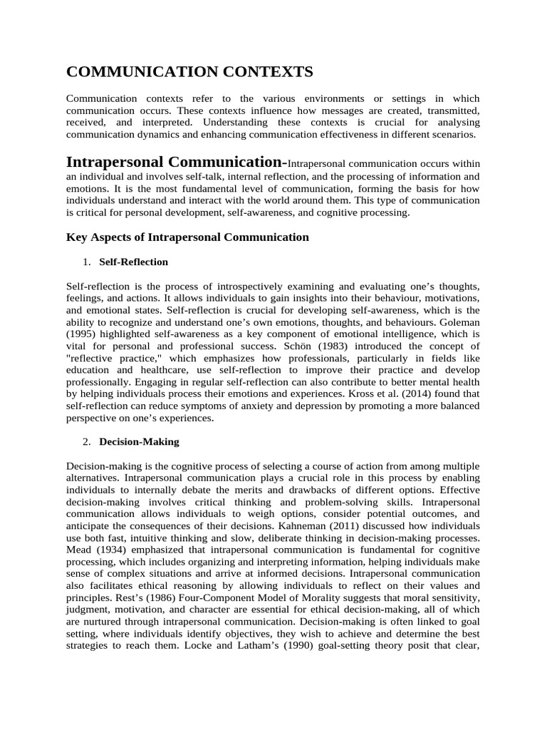 COMMUNICATION CONTEXTS (1) | PDF | Nonverbal Communication | Communication