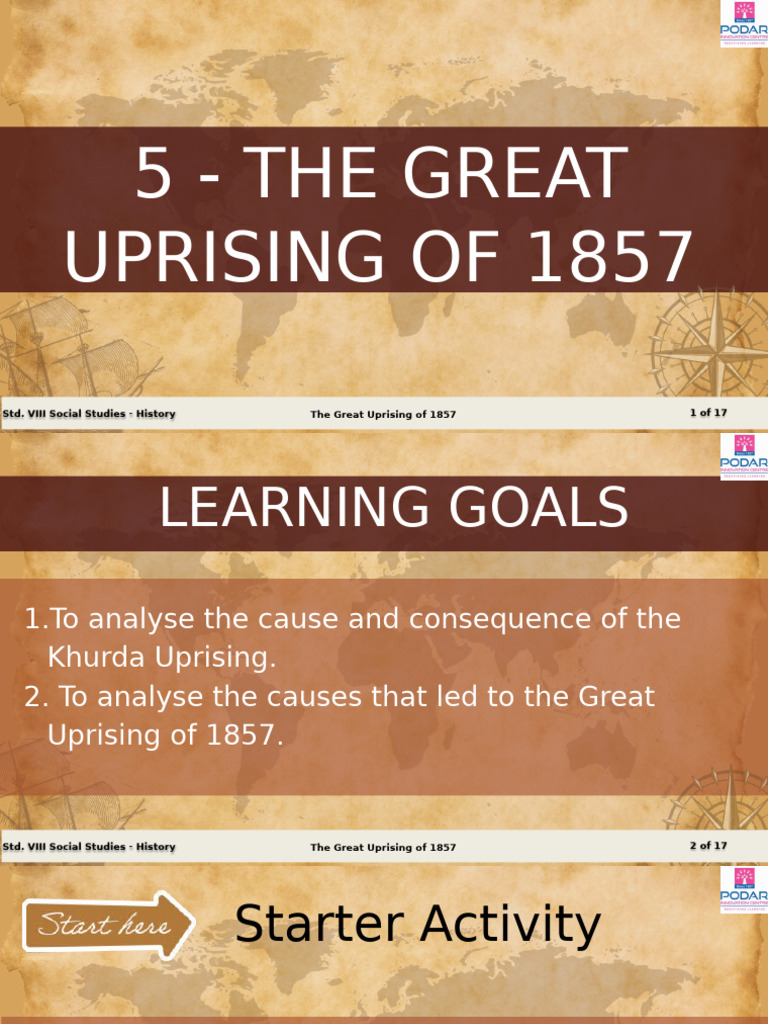 PPT1 CB VIII SSc the Great Uprising of 1857 | PDF | Indian Rebellion Of ...