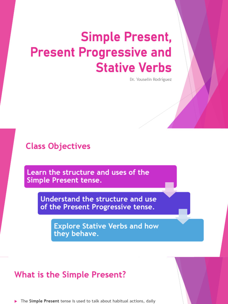 Simple Present Simple Progressive and Stativ | PDF | Verb | Languages