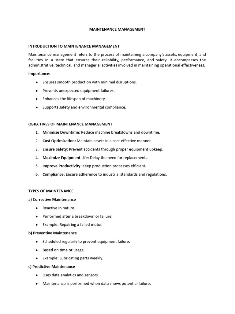 Effective Maintenance Management Strategies | PDF | Systems Thinking ...