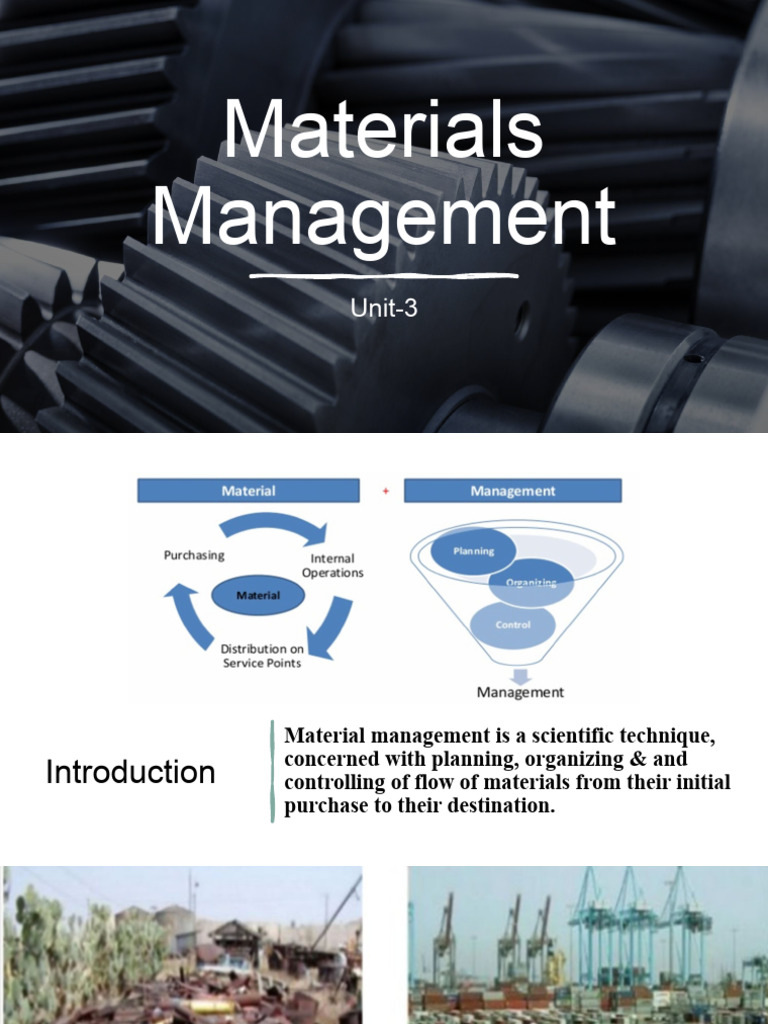 Unit - 3 Materials Management | PDF | Inventory | Supply Chain