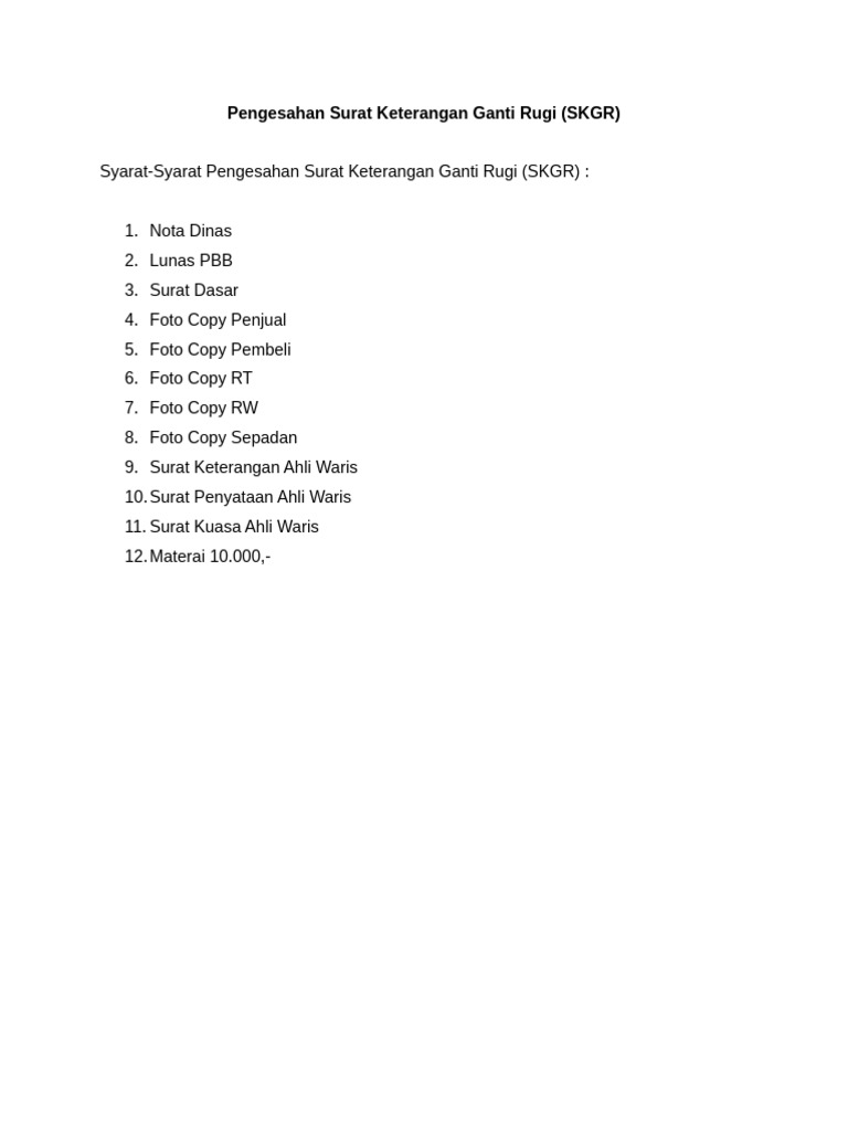 5079976583pengesahan Surat Keterangan Ganti Rugi (SKGR) | PDF