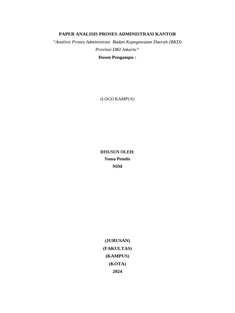 Paper Analisis Proses Administrasi Kantor | PDF