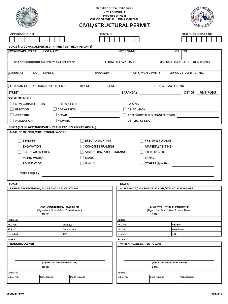 STRUCTL-PERMIT | PDF | Specification (Technical Standard) | Civil ...