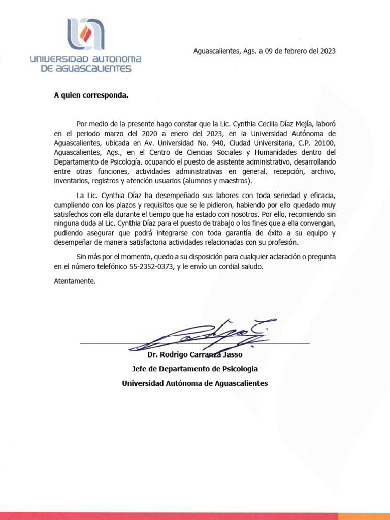 A Quien Corresponda | PDF