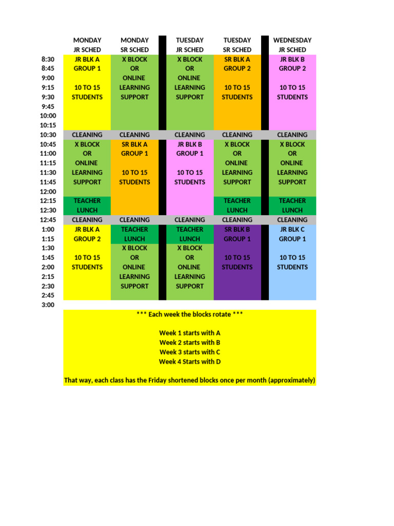 September Timetable | PDF