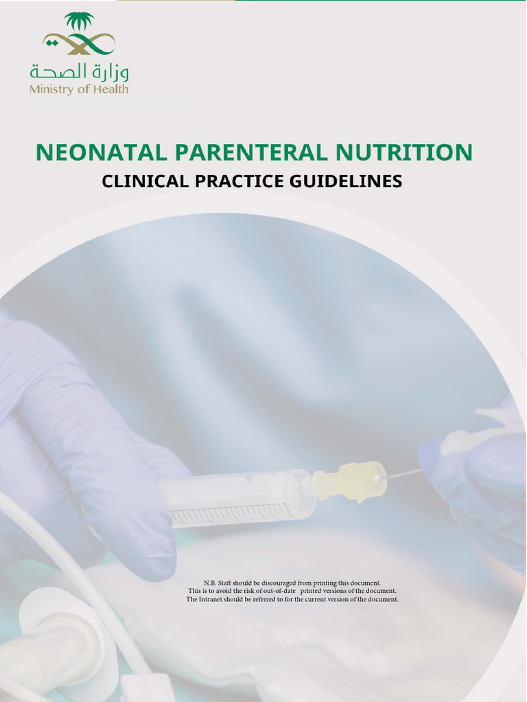 Neonatal Parenteral Nutrition Guidelines | PDF | Electrolyte | Calcium