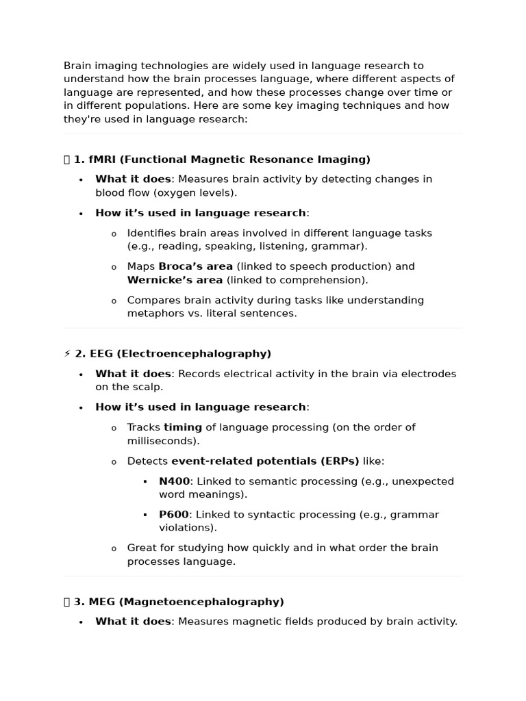 Brain Imaging Technologies in LG Research | PDF | Neuroimaging ...